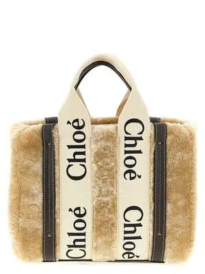 Chloé Woody Small Handbag - Beige
