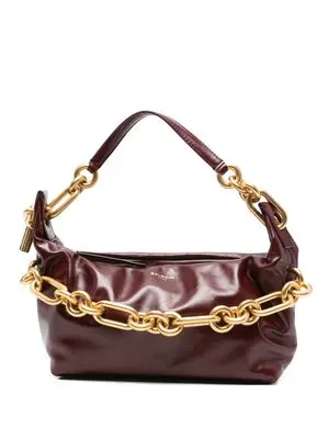 Balmain Sync Medium Leather Shoulder Bag - Bordeaux