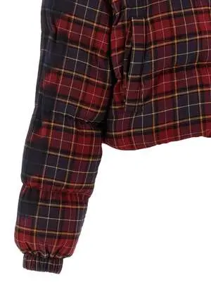 Off White Off-white Check Flan Arrow Spray Down Jacket - Bordeaux