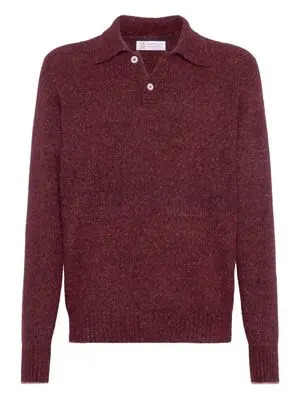 Brunello Cucinelli Wool Polo Shirt - Bordeaux
