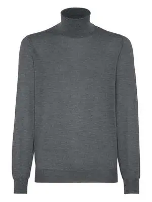 Brunello Cucinelli Cashmere Blend Turtleneck Sweater - Grey