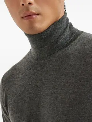 Brunello Cucinelli Cashmere Blend Turtleneck Sweater - Grey