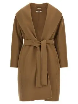 Max Mara Hand-stitched Pure Wool Double Drap Coat - Beige