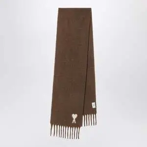 Ami Hazelnut Ami De Coeur Scarf Brown