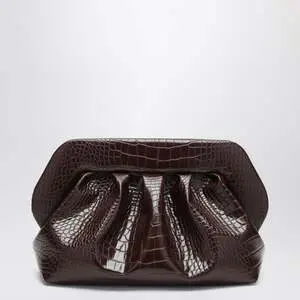 THEMOIRE Medium Bios Clutch Ebony Crocodile Effect