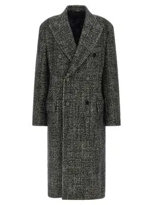 Dolce & Gabbana Double-breasted Bouclé Wool Coat