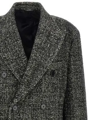 Dolce & Gabbana Double-breasted Bouclé Wool Coat