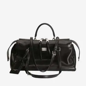 Dolce & Gabbana Vittoria Calfskin Leather Bag - Black