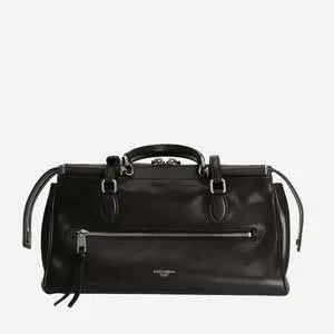 Dolce & Gabbana Vittoria Calfskin Leather Bag - Black