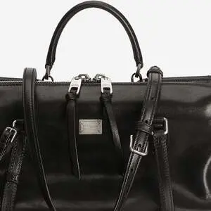 Dolce & Gabbana Vittoria Calfskin Leather Bag - Black