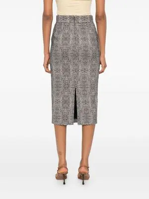 Elisabetta Franchi Midi Skirt With Gold-tone Hardware - Black