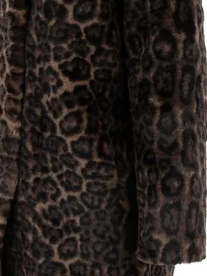 Apparis Blair Leopard Print Coat - Brown
