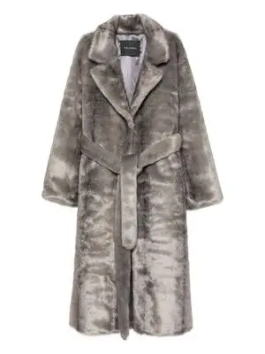 THELAURENT Belted Faux Fur Coat