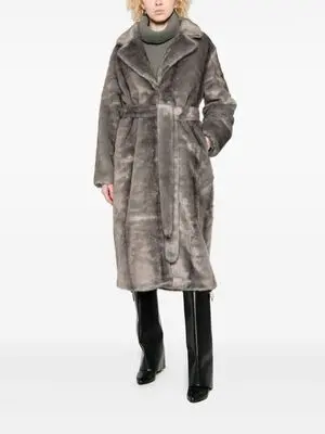 THELAURENT Belted Faux Fur Coat