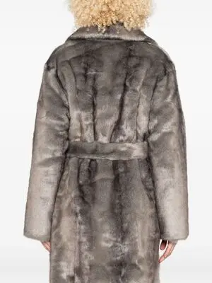 THELAURENT Belted Faux Fur Coat