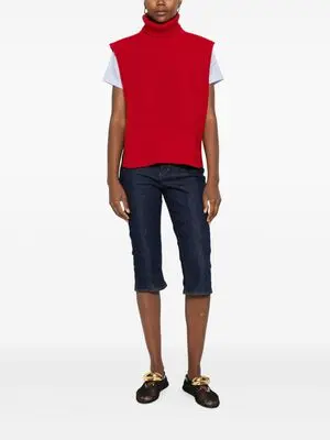 DAVANTINO Wool Turtleneck Sleeveless Sweater