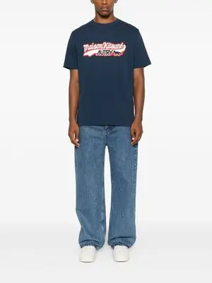AUTRY X MAISON KITSUNE Logo Cotton T Shirt
