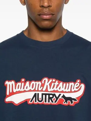 AUTRY X MAISON KITSUNE Logo Cotton T Shirt