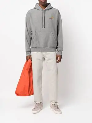Carhartt Work In Progress Logo Cotton-blend Hoodie - Grey