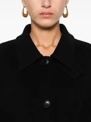 Closed Wool Belted Coat - Black