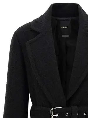 Pinko Cerfoglio Single-breasted Bouclé Coat
