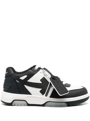 Off White Out Of Office Leather Sneakers - Black