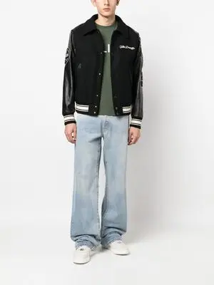 GOLDEN GOOSE Wool And Leather Bomber Jacket