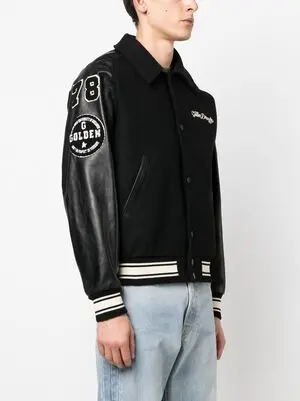 GOLDEN GOOSE Wool And Leather Bomber Jacket