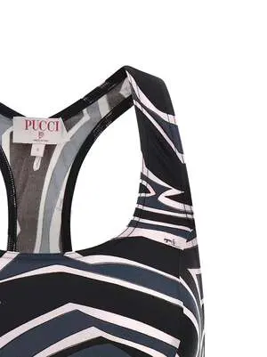 Emilio Pucci Labirinto Print Sports Top - Black