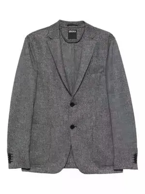 Zegna Buttoned Herringbone-pattern Blazer