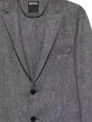 Zegna Buttoned Herringbone-pattern Blazer