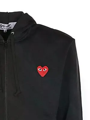 Play Comme Des Garcon Zip Logo Patch Sweatshirt - Black