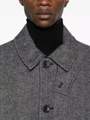 Calvin Klein Single-breasted Herringbone Coat