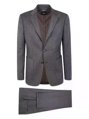 Zegna Patch-pockets Wool Suit - Grey