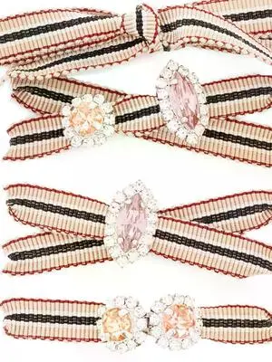 GOLDEN GOOSE Striped Crystal-appliqué Shoelaces