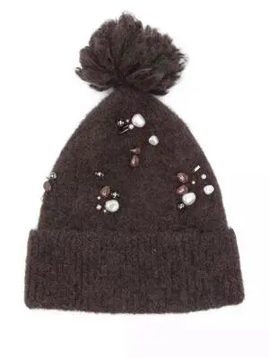 Dorothee Schumacher Pom-pom Embellished Hat - Brown