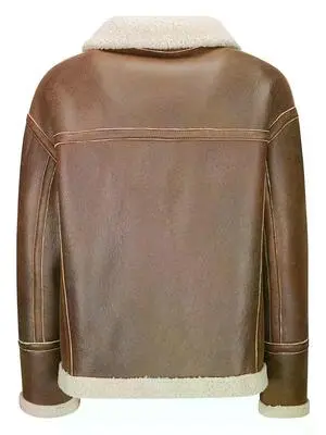 SALVATORE SANTORO Shearling-collar Leather Jacket