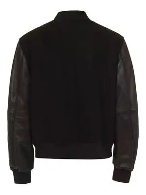 Just Cavalli Leather-sleeves Bomber Jacket