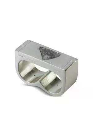 PARTS OF FOUR Plate Double Diamond Ring - Silver