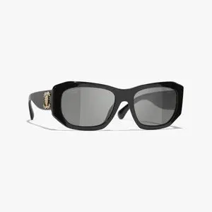 Chanel Rectangle Sunglasses - Black