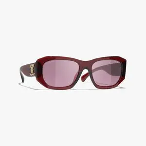 Chanel Rectangle Sunglasses - Burgundy