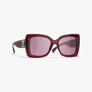 Chanel Square Sunglasses - Burgundy