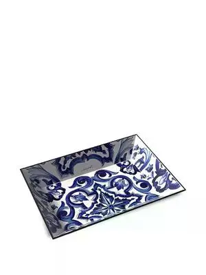 Dolce & Gabbana Mediterranean Floral Decorative Tray - Blue
