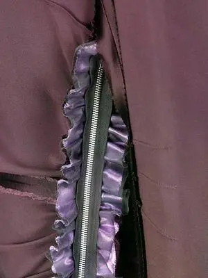 MAISON MARGIELA Ruffled-trim Dropped Midi Dress - Purple