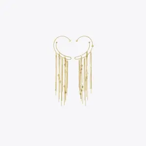 Tory Burch Runway Chain Ear Cuff - Light Brass/crystal