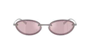 JIMMY CHOO Oval Sunglasses - Violet Mirror Flash Silver