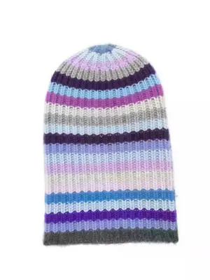 HURRAY Striped Cashmere Beanie - Blue