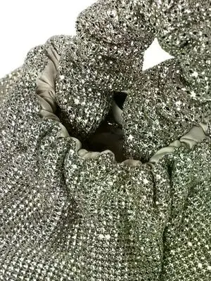 TWENTY FOURHAITCH Crystal-embellished Ruched-handle Shoulder Bag