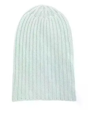 HURRAY Ribbed Knit Cashmere Beanie - Blue