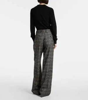 Dolce & Gabbana High-rise Wool-blend Wide-leg Pants